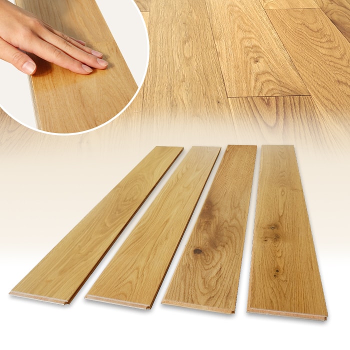 【実寸大サンプルセット】RESTA 天然木の挽き板フローリング オーク 全4種 | DIYショップRESTA