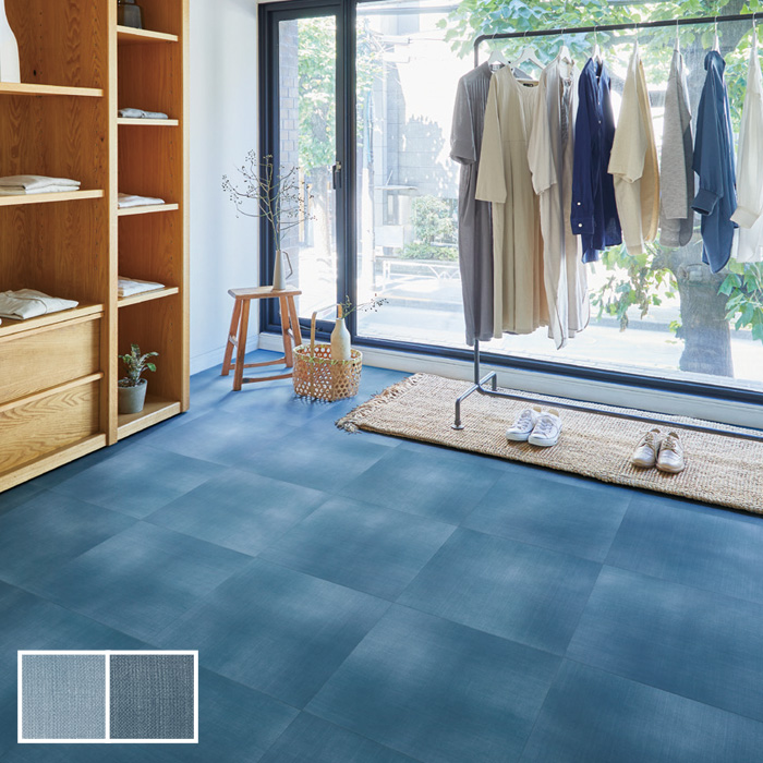 フロアタイル LYタイル リリカラ 藍 457.2×457.2×2.5mmmm 枚売り可 | DIYショップRESTA